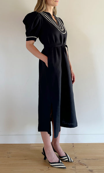 Linen Ric Rac Trim Dress – Anna Hoffmann